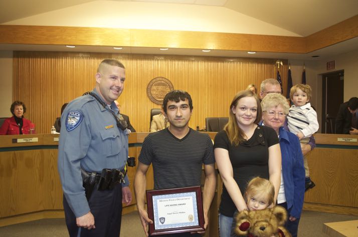 Mission honors passerby for dramatic rescue of driver trapped in car ...