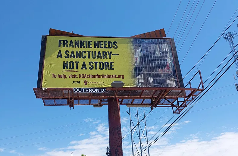 Animal welfare group's billboard calls for freeing Shawnee monkey